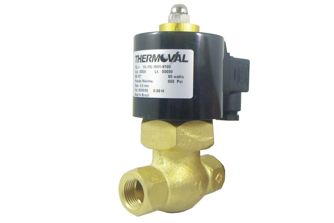 VÁLVULA SOLENÓIDE P/ VAPOR 2 VIAS NF, 1/2' 220V COD. 14676 - THERMOVAL