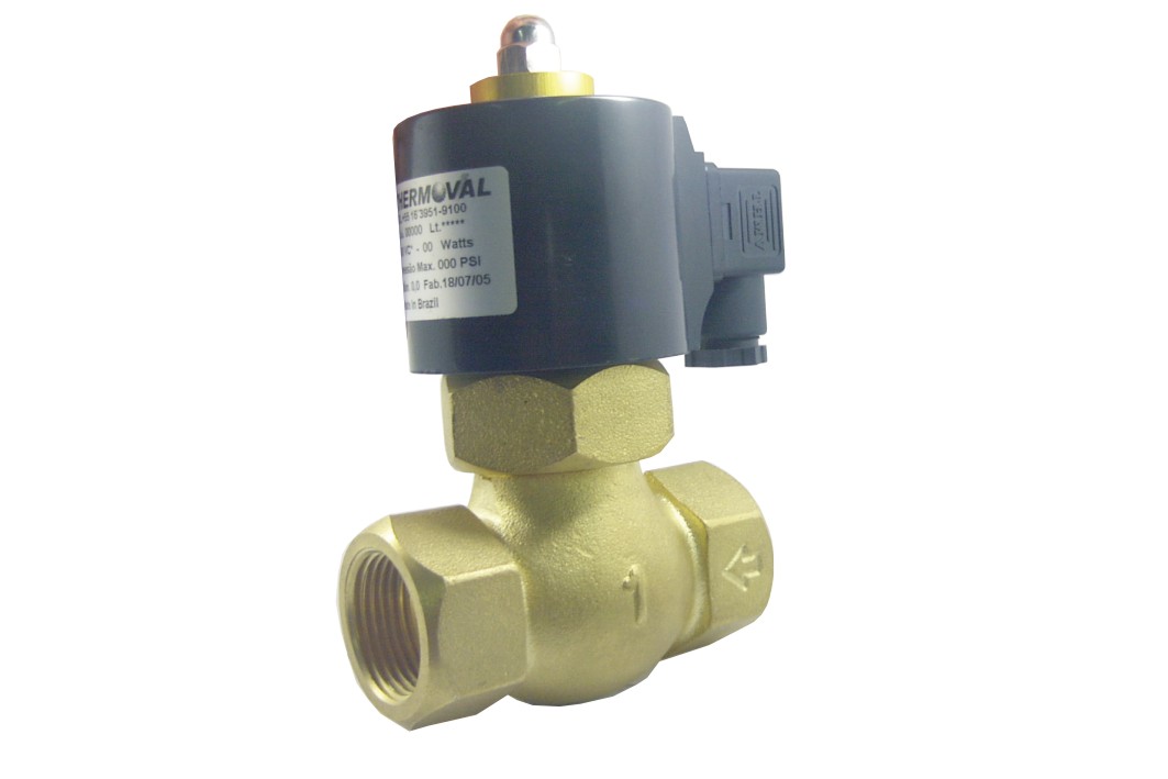 VÁLVULA SOLENÓIDE P/ VAPOR 2 VIAS NF 1' 220V 150PSI 14689 - THERMOVAL